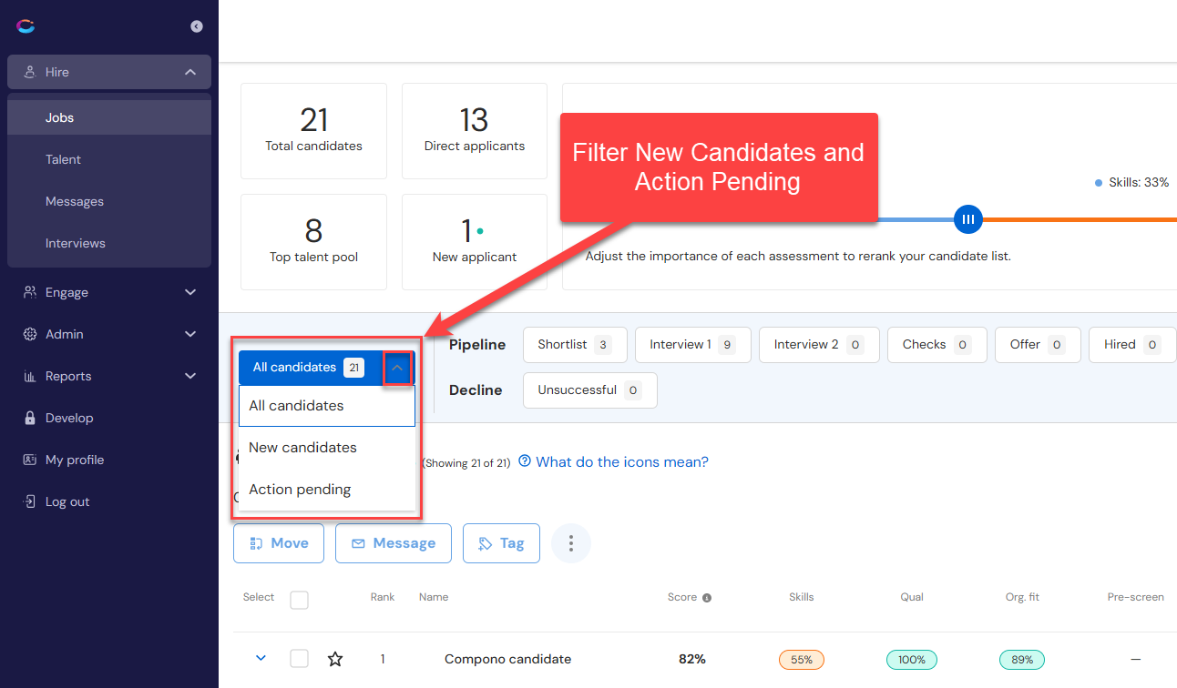 Filter candidates – Compono